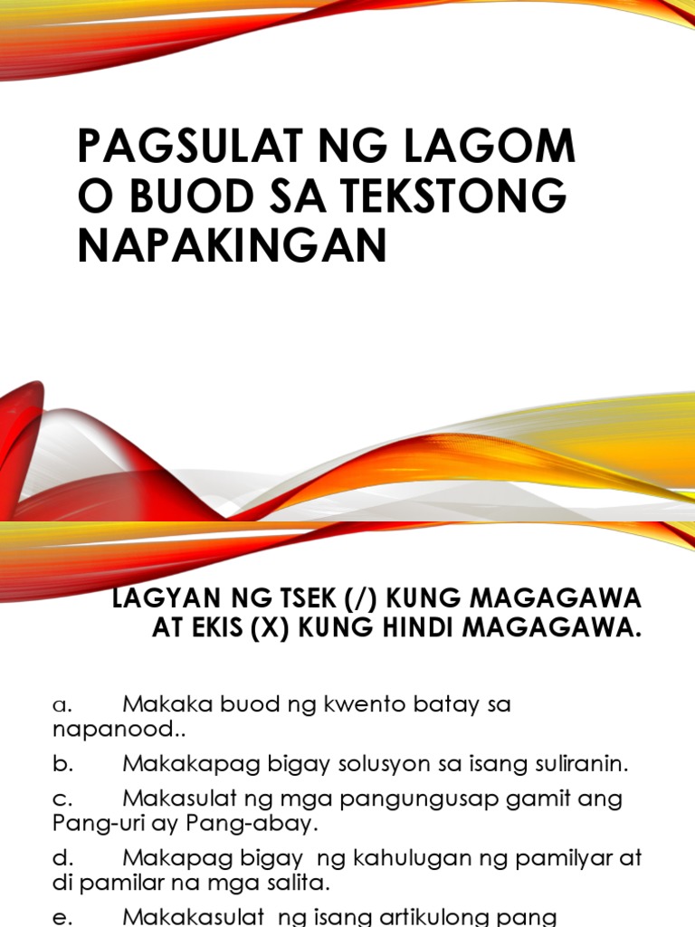 Filipino Q3 w5 | PDF