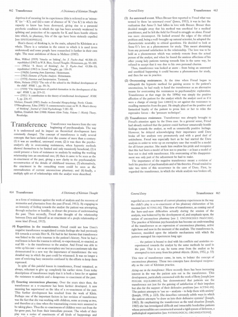 Understanding Transference in Psychoanalysis | PDF | Psychoanalysis ...