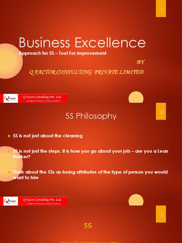 Business Excellence 5S | PDF | Lean Manufacturing | Audit