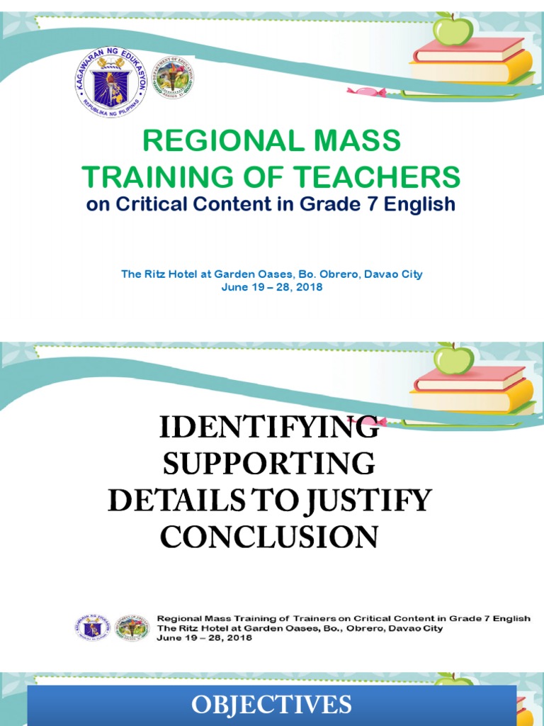 Identifying Supporting Details | PDF | Pedagogy | Cognition