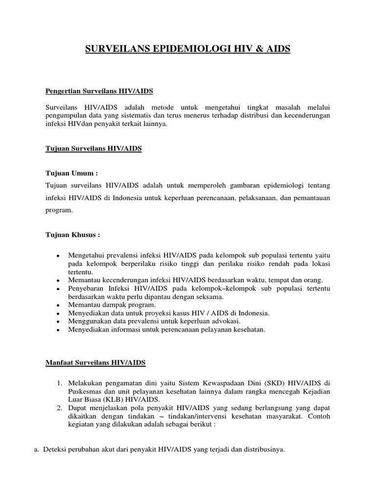 Surveilans Epidemiologi Hiv | PDF | Sains & Matematika