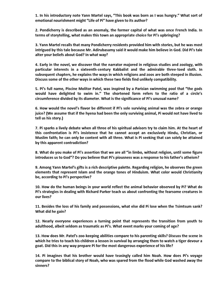 Life of Pi | PDF | Religion And Belief