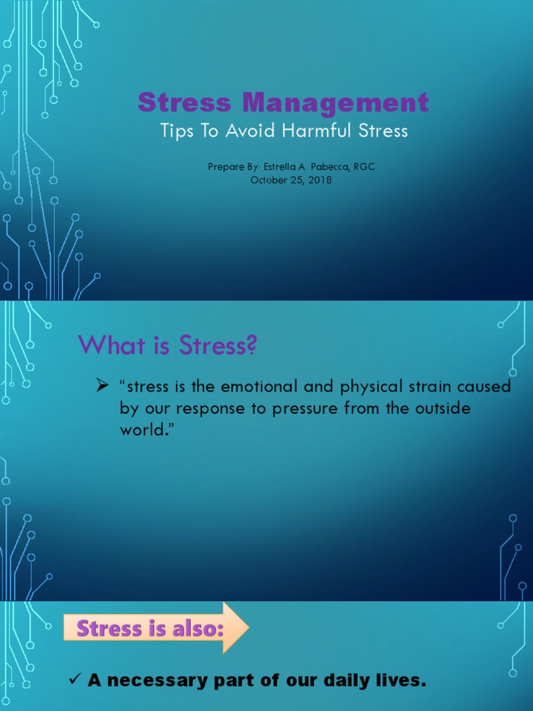 Stress Management: Tips To Avoid Harmful Stress | PDF | Relaxation ...