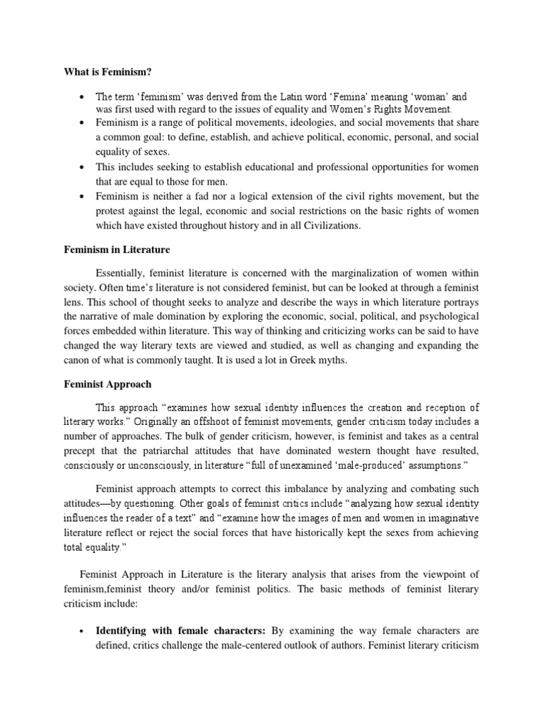 Understanding Feminist Literary Criticism | PDF | Feminism | Gender Studies
