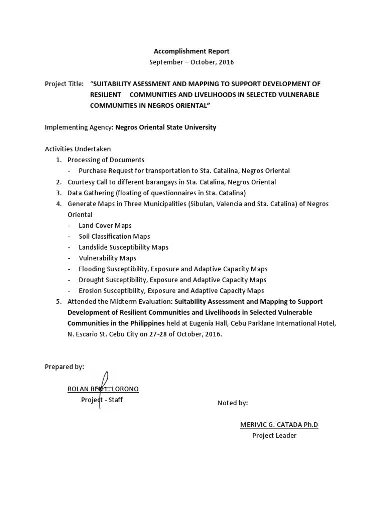 Accomplishment Report | PDF