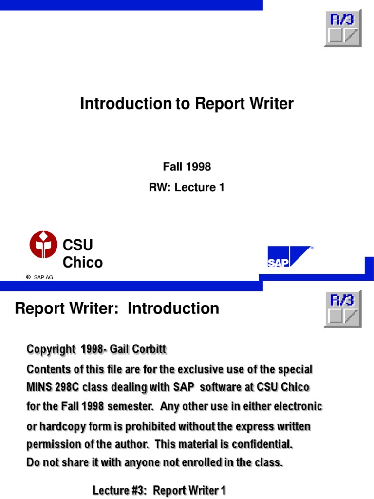 Introduction To Report Writer | PDF | Salary | Databases