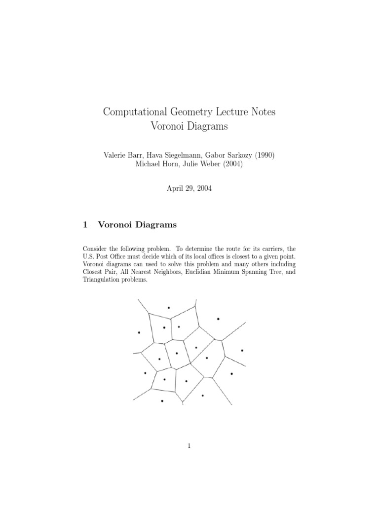 Voronoi Diagram PDF | PDF | Algorithms And Data Structures | Elementary ...