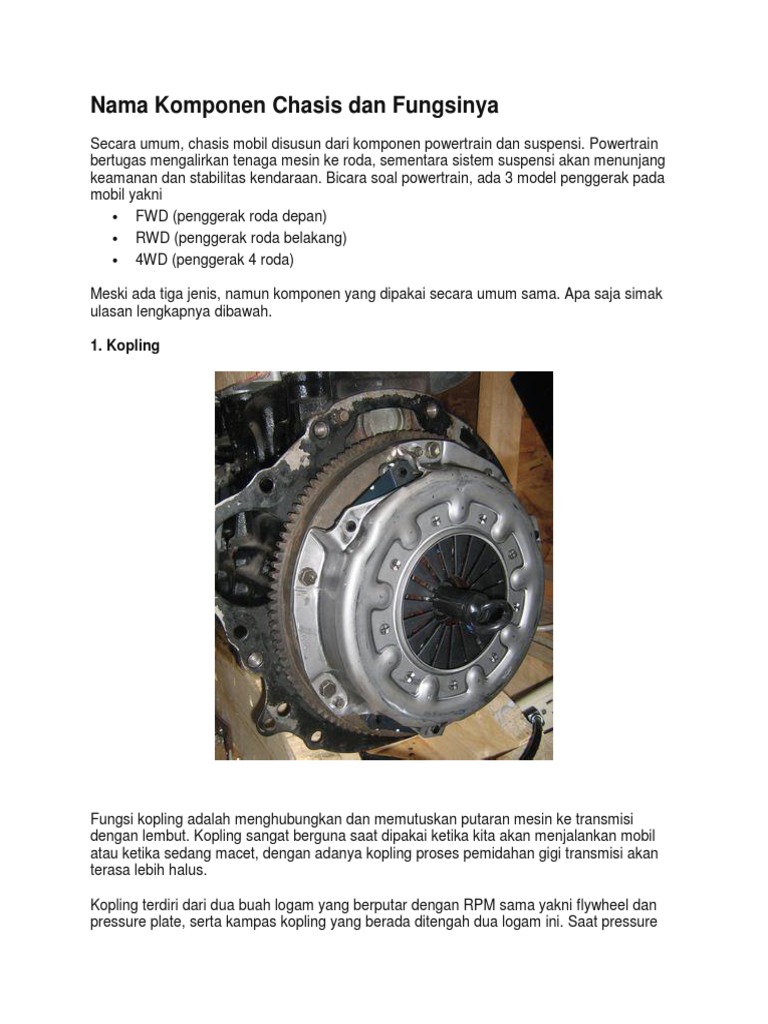 Komponen Utama Chasis Mobil dan Fungsinya | PDF