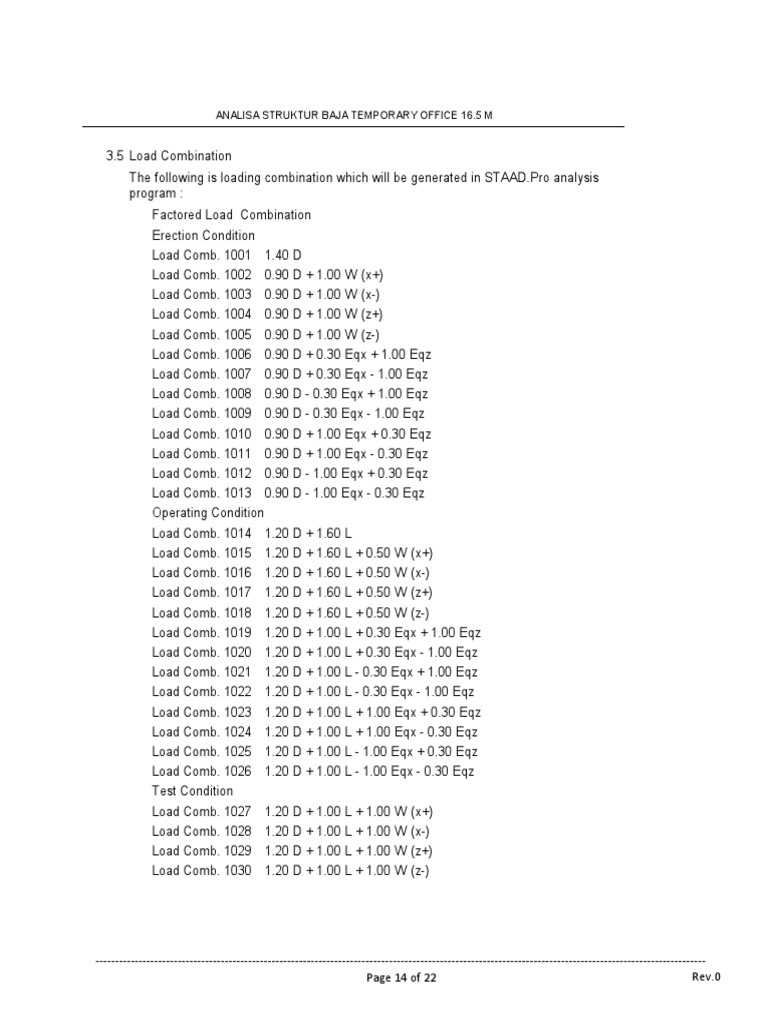 Structural Analysis of a 16.5 M Temporary Office Building: Load Combinations for STAAD.Pro ...