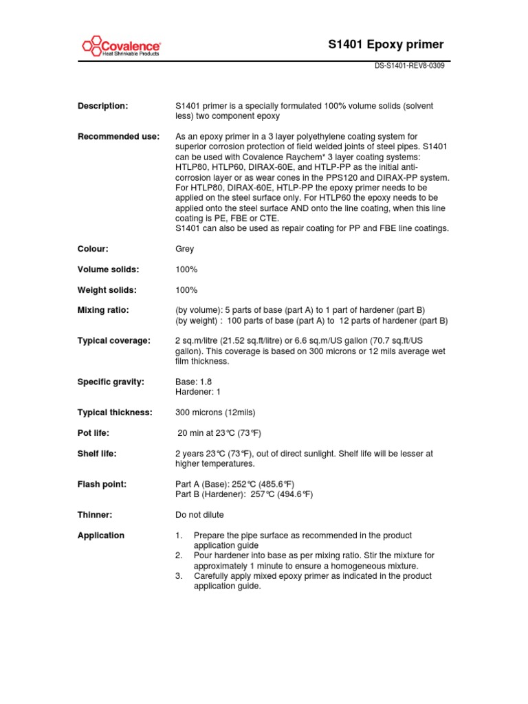 Appendix 4 - Datasheet - MSDS Epoxy Primer PDF | PDF | Firefighting ...