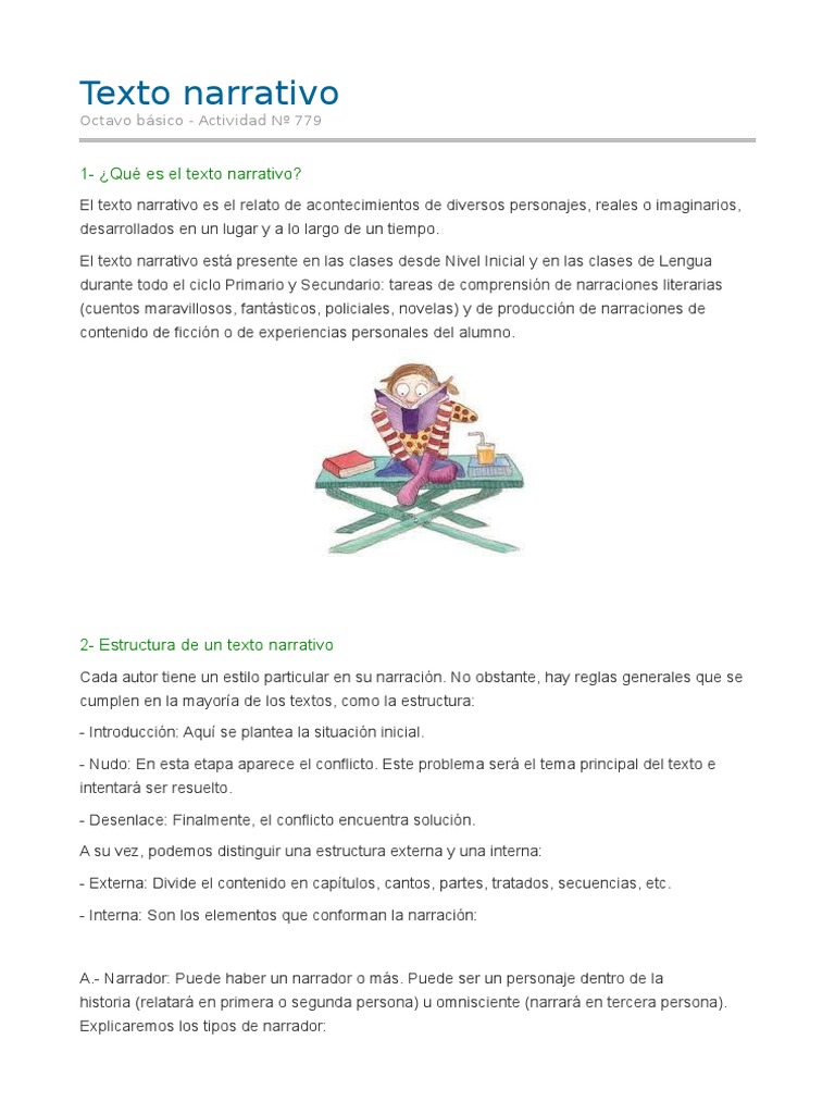 Texto Narrativo | PDF | Narración | Narrativa