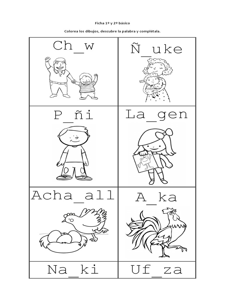 Ficha 1º y 2º Básico - Mapudungun | PDF