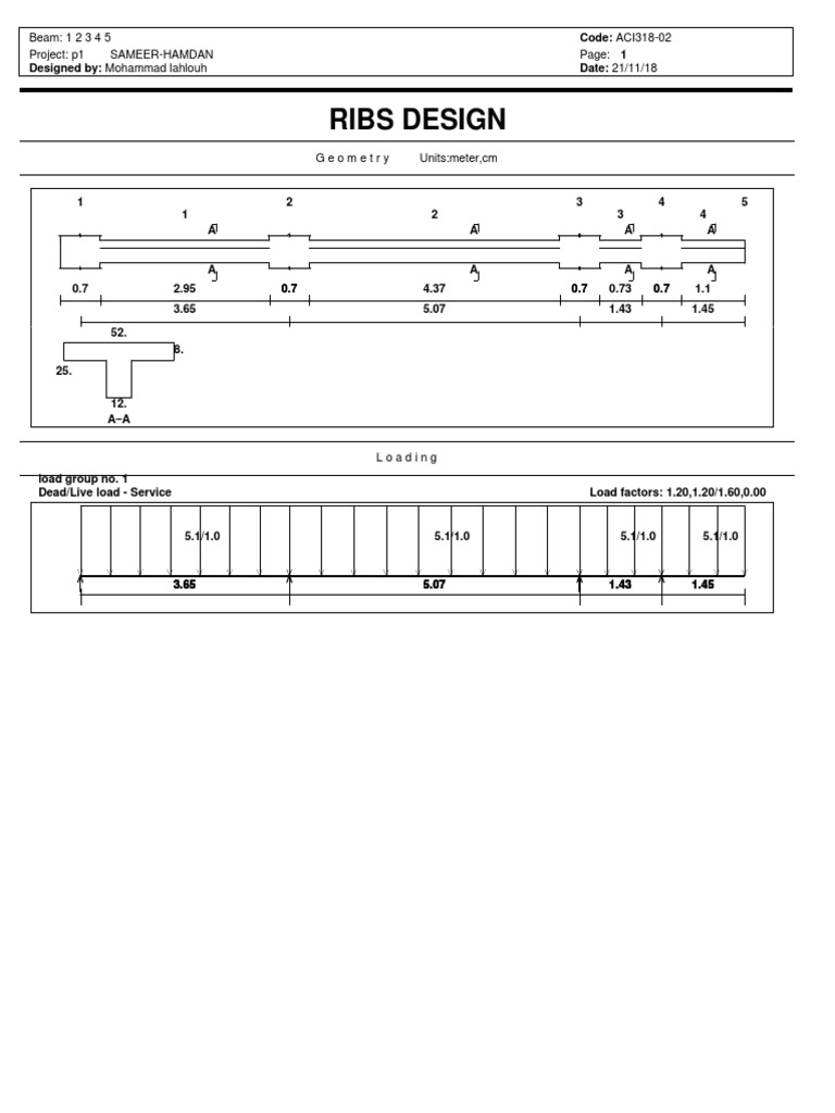 Rib Beam Design and Analysis | PDF | Beam (Structure) | Structural ...