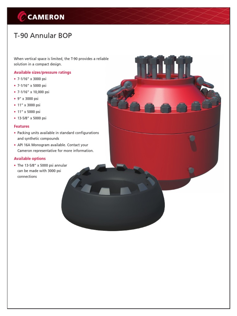 Bop Anular T-90 | PDF | Chemical Engineering | Mechanical Engineering