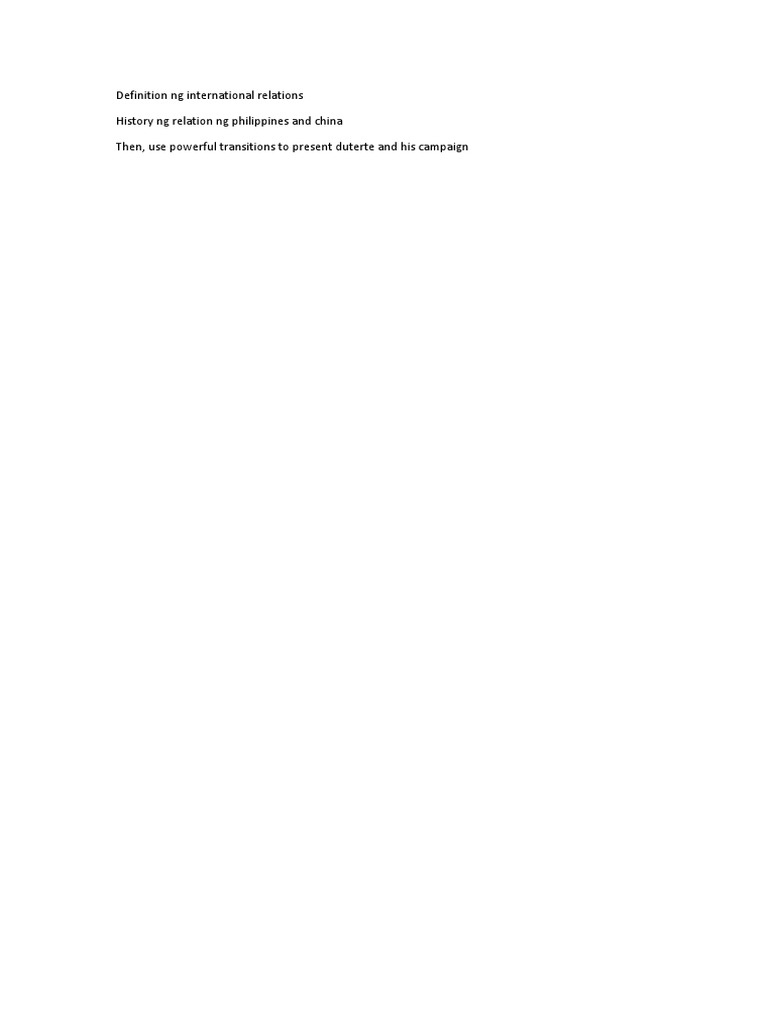 Definition NG International Relations History NG Relation NG ...