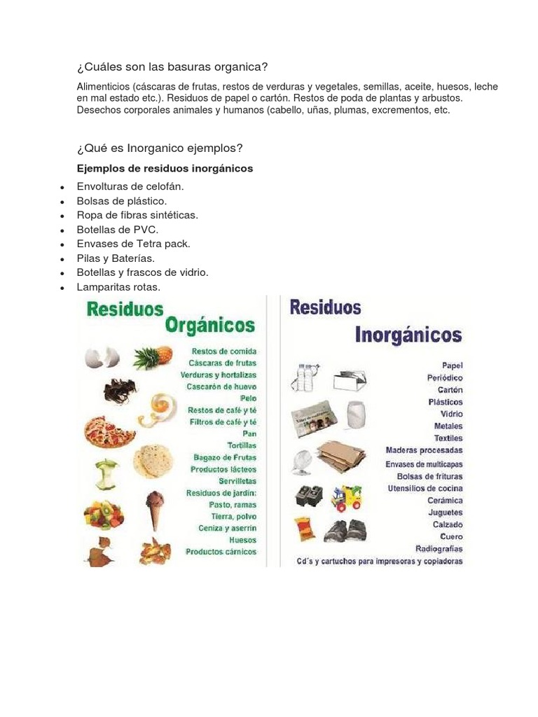 Cuáles Son Las Basuras Organica | PDF