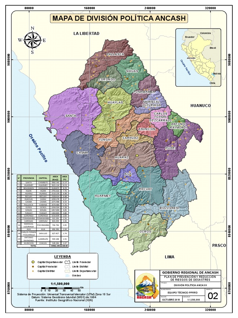 Mapa N°02 - División Política Ancash Gra | PDF | Infografia ...