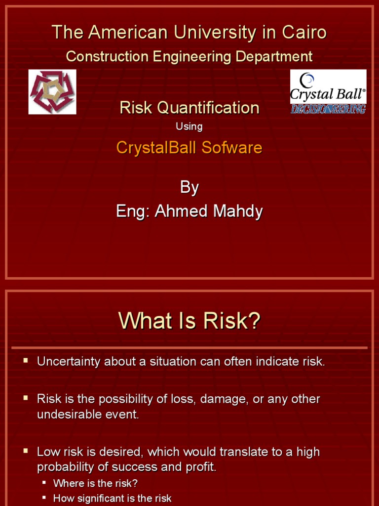 Risk Analysis Using Crystal Ball Software | PDF | Risk | Simulation