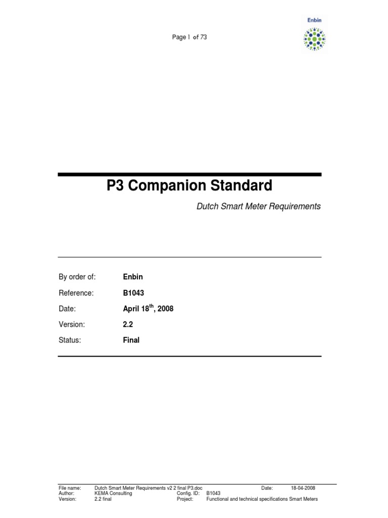 Dutch Smart Meter Requirements v2.2 Final P3 | PDF | Transmission ...
