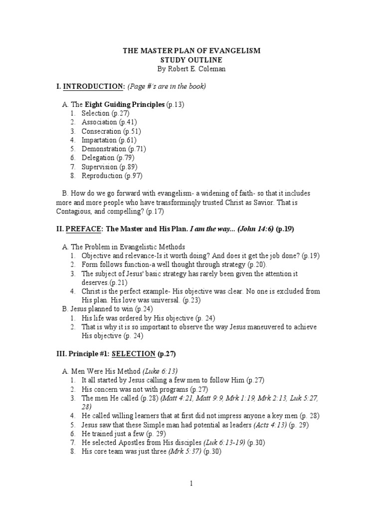 2011 2 MasterPlanOfEvan Outline | PDF | Disciple (Christianity ...