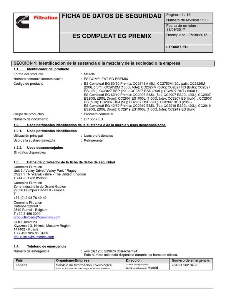 Hds-Es Compleat Eg Premix - Lt32599 - 08 | PDF | Agua | Líquidos