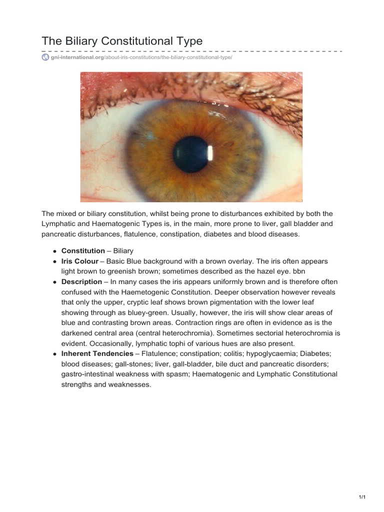 IRIS The Biliary Constitutional Type | PDF