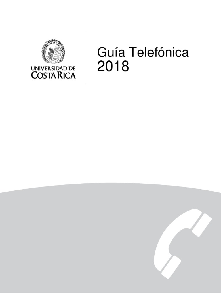 Guía Telefónica UCR 2018 | PDF | Universidad | Teléfono