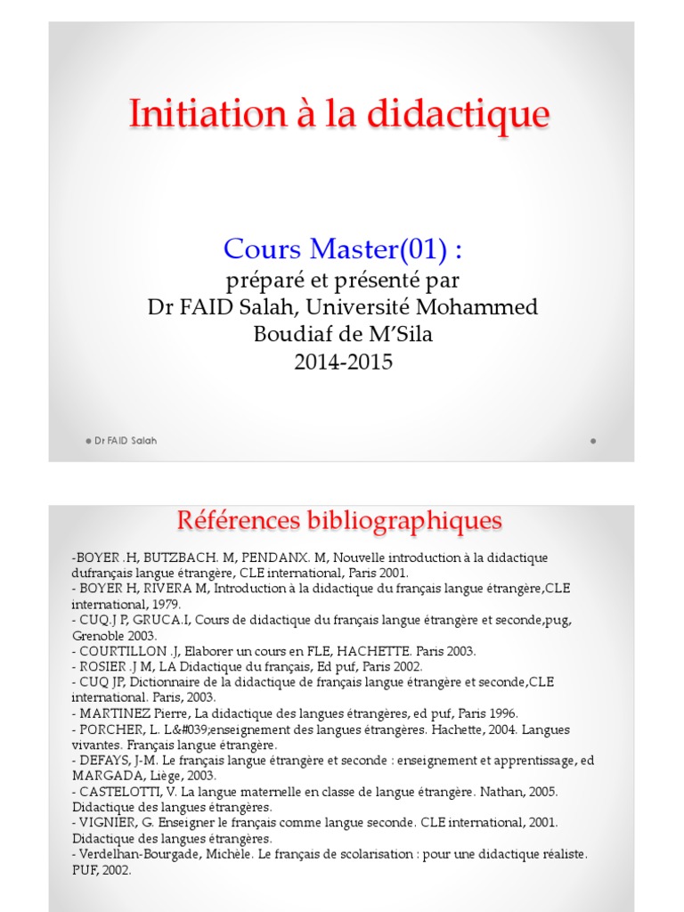 Initiation à la didactique du FLE | PDF | Pédagogie | Linguistique