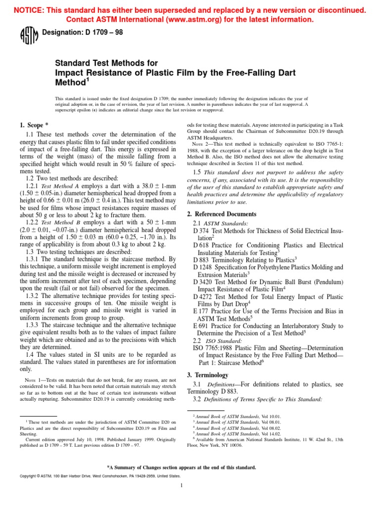 Astm d1709 | PDF | Standard Deviation | Kilogram