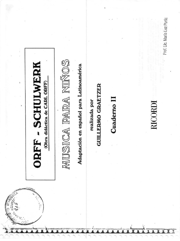 Orff - Schulwerk (Musica para Niños - Cuaderno II) | PDF