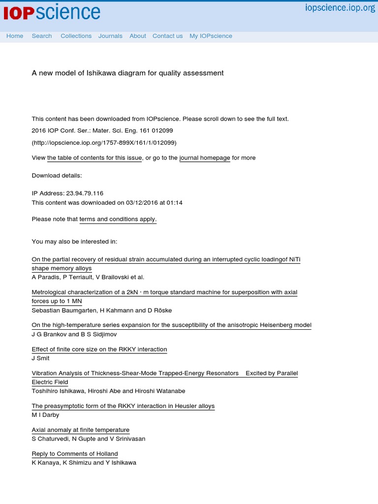 Ishikawa Diagram for Quality Assessment | PDF | Causality | Accuracy ...