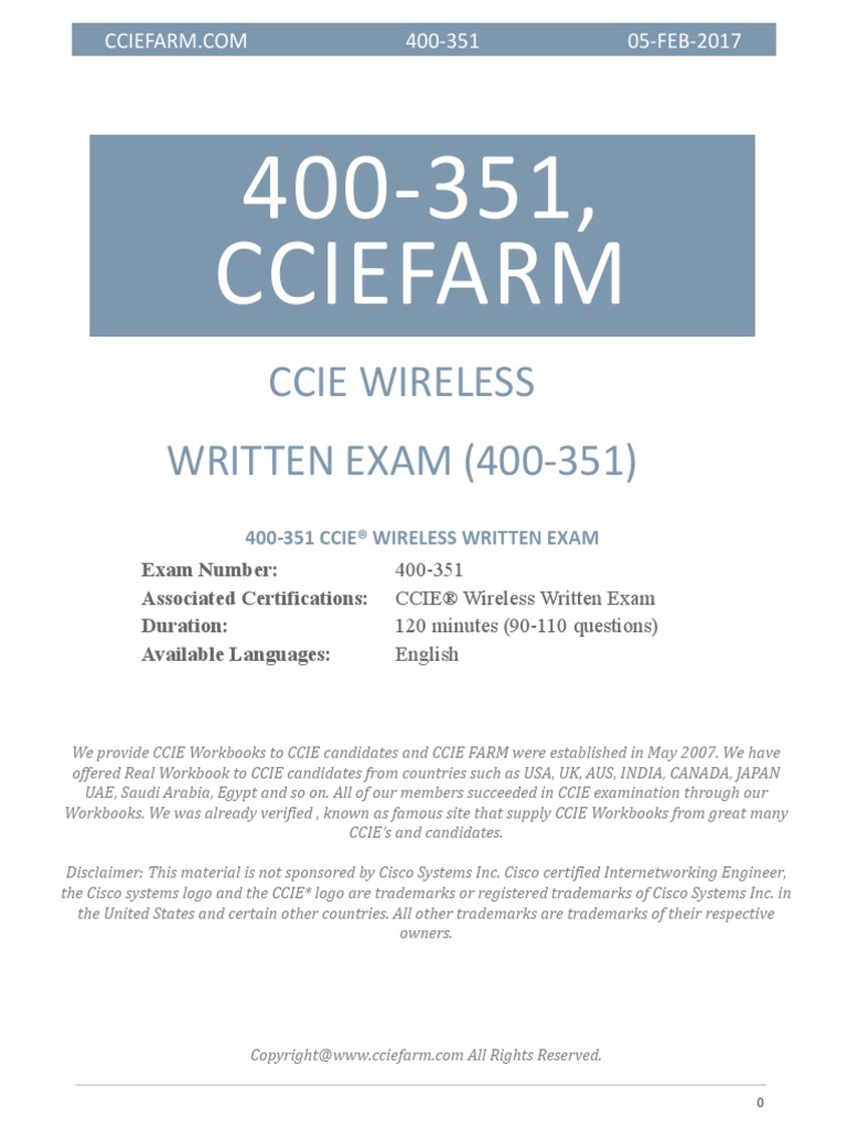 400-351 CCIE Wireless Written Exam | PDF | Wireless Lan | Wireless ...