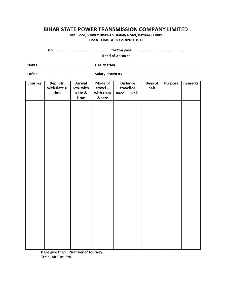 24-Mar-2014-10 BSPTCL Ta Bill Format | PDF | Services (Economics ...