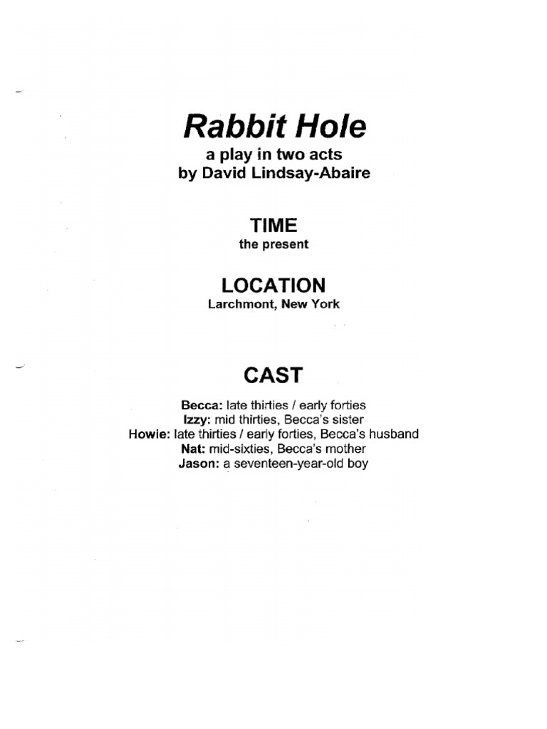 Rabbit Hole - Play Script | PDF