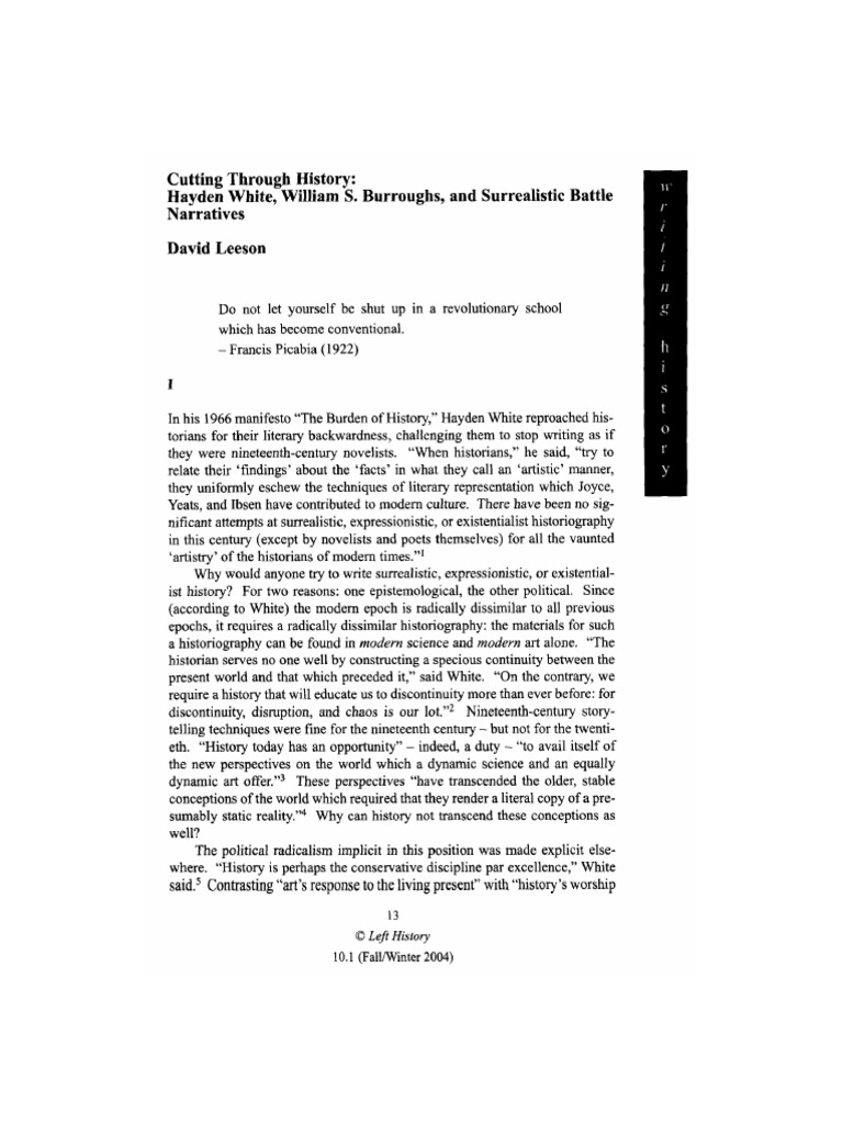 Cutting Through History: Hayden White, William S. Burroughs, and ...