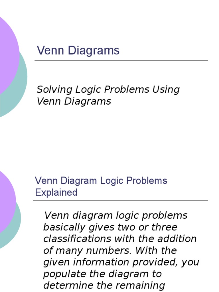 Venn Diagram Logic Problem Tutorial | Logic | Calculus