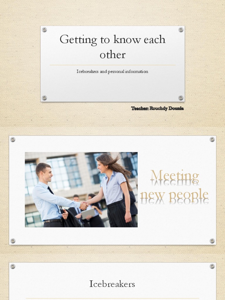 Icebreakers for Getting to Know Each Other | PDF | Social Science ...