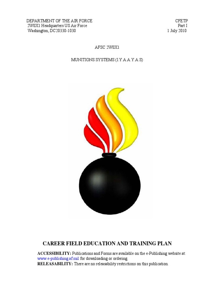 CFETP for Munitions Systems 2W0X1 | PDF | United States Air Force ...