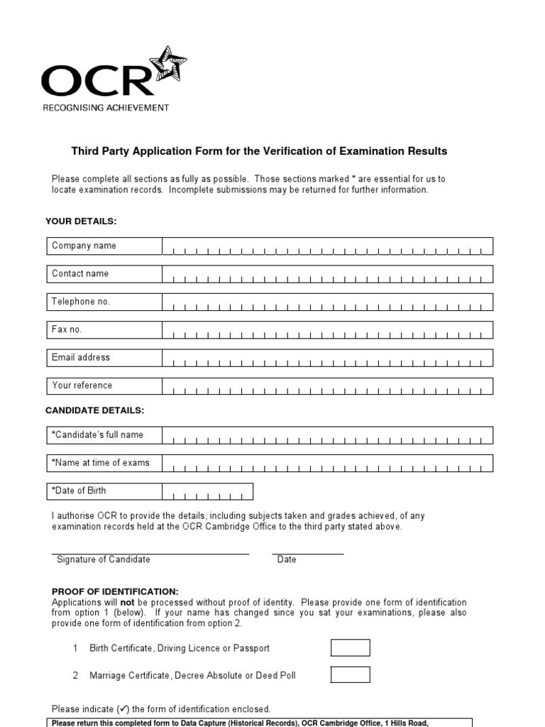 Third Party Application Form Sep 2010 To Aug 2011 | PDF | Identity ...