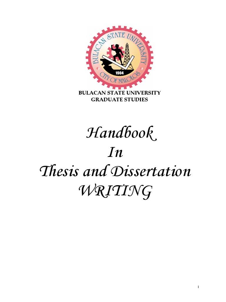 Handbook in Thesis and Dissertation Writing - Bsu - Philippines PDF ...