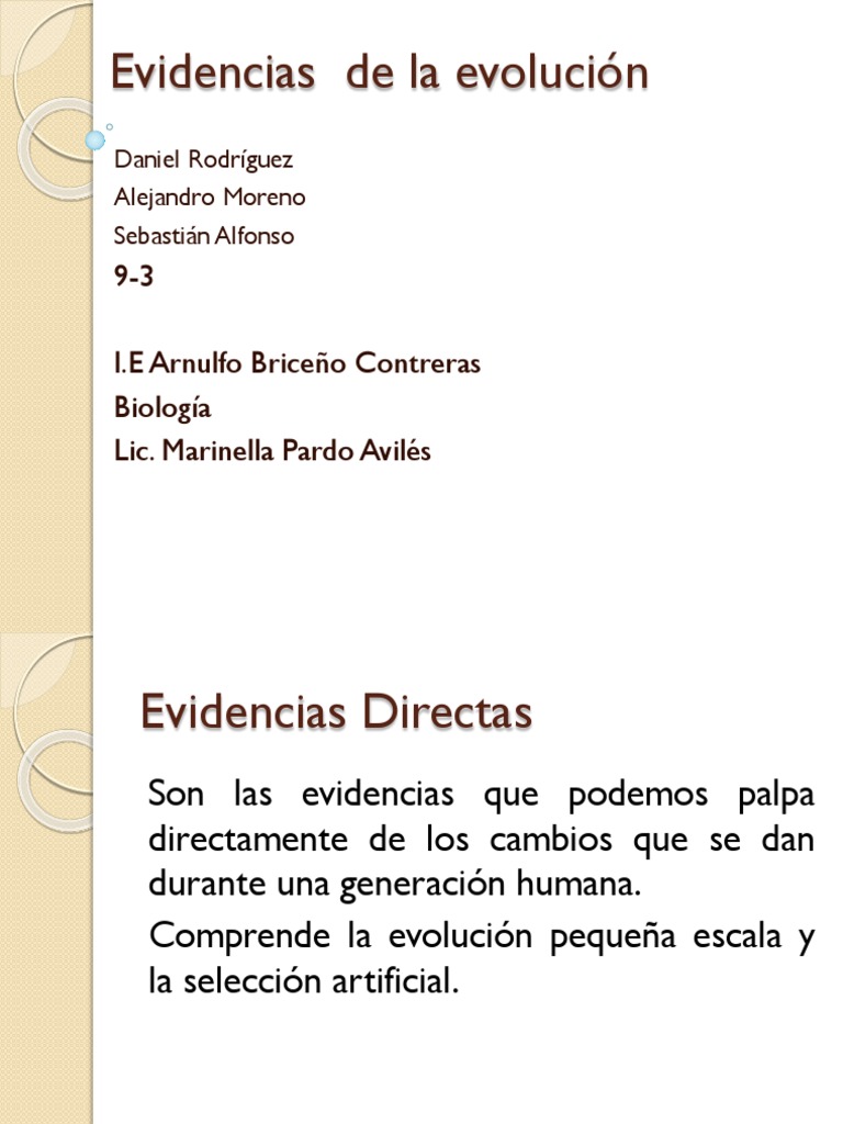 Evidencias de La Evolución | PDF | Evolución | Fósil