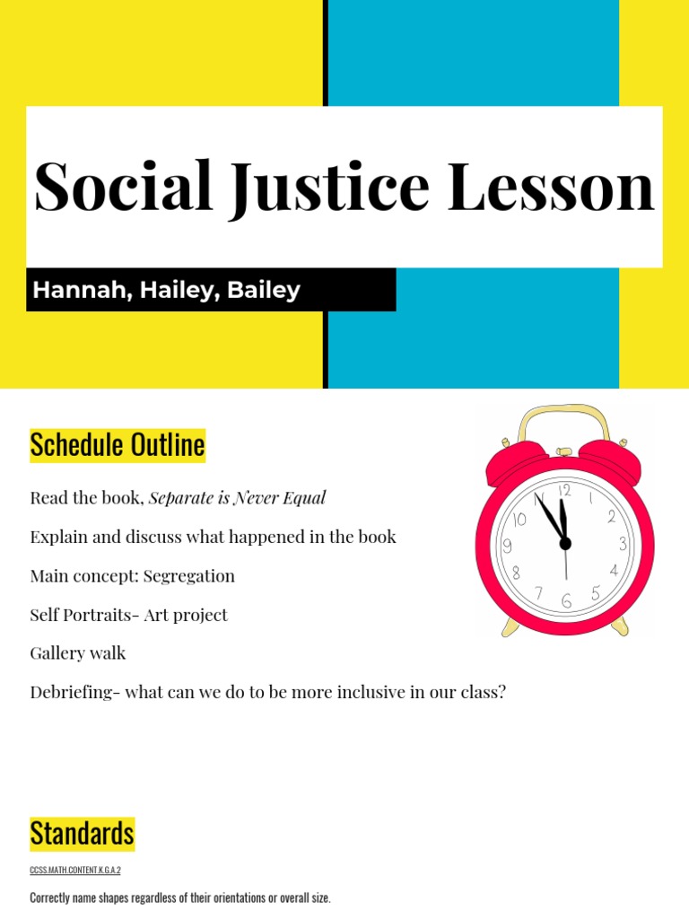 Social Justice Lesson | PDF | Classroom | Learning