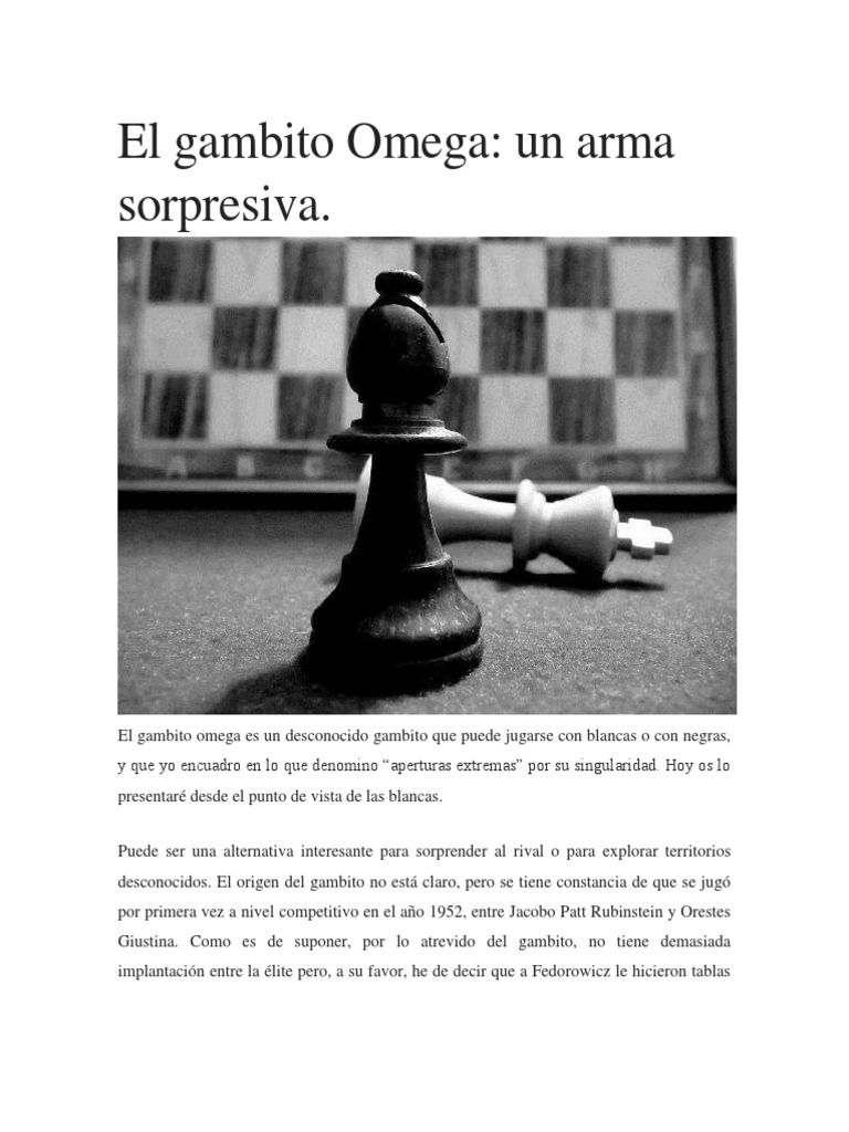 El Gambito Omega | PDF | Aperturas de ajedrez | Ajedrez
