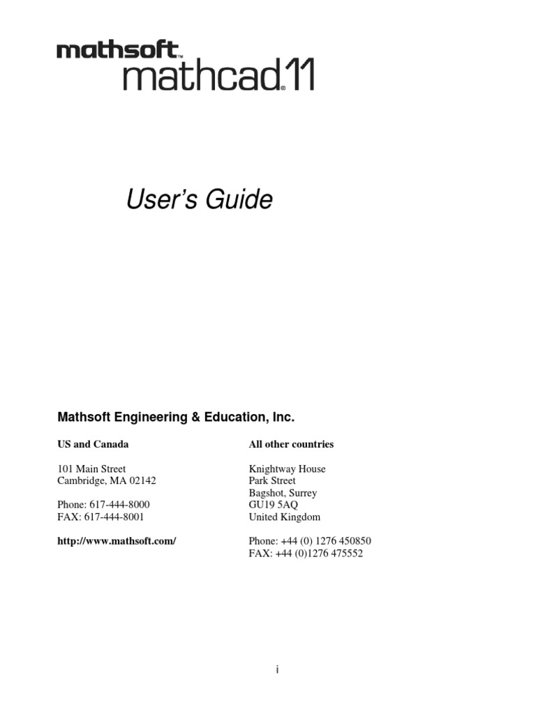 Mathcad Users Guide 11 | PDF | Matrix (Mathematics) | Page Layout