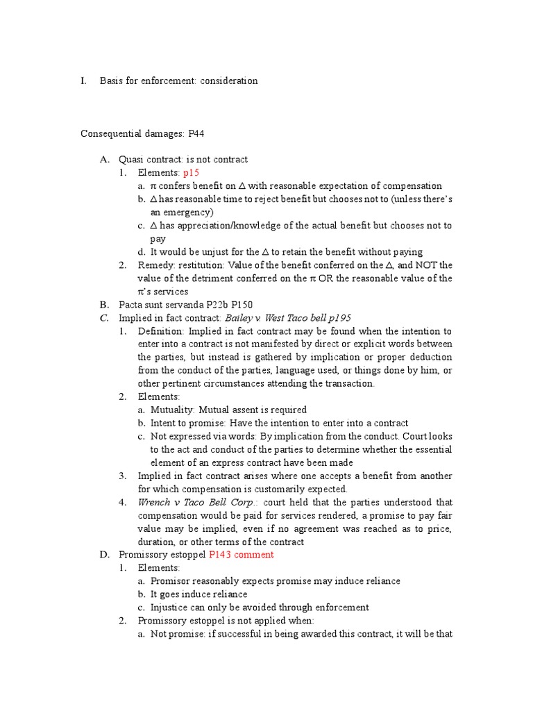 Contract Law: Key Concepts and Principles | PDF | Offer And Acceptance ...