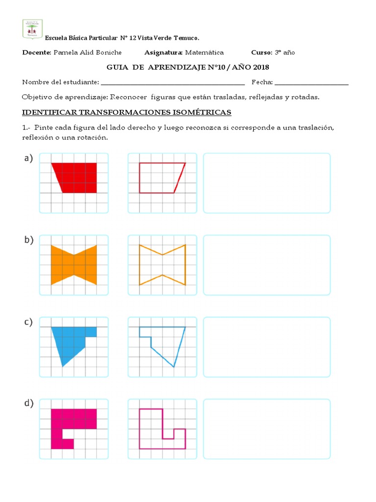 Guia de Matematica Transformaciones Isometricas | PDF