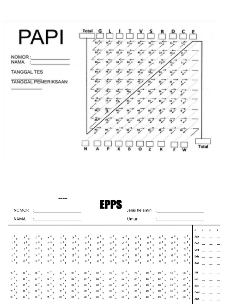 Lembar-Jawaban-EPPS & PAPIKOSTIK | PDF