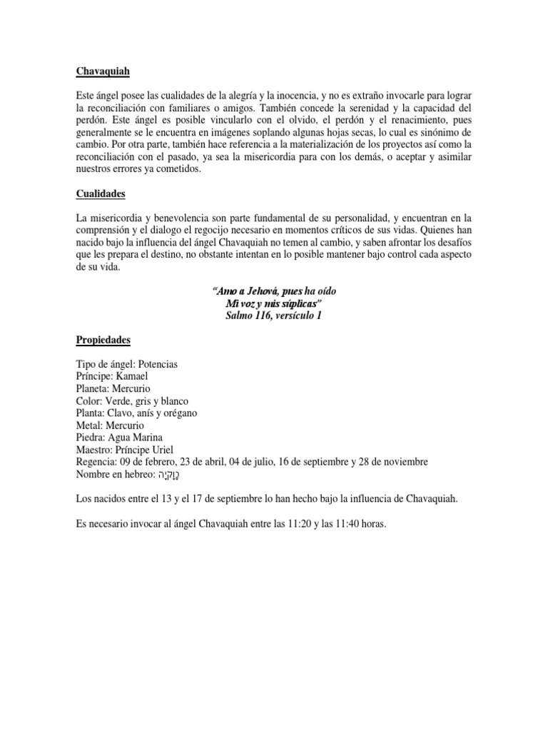 ARCANGEL Chavaquiah | PDF | Religión y espiritualidad