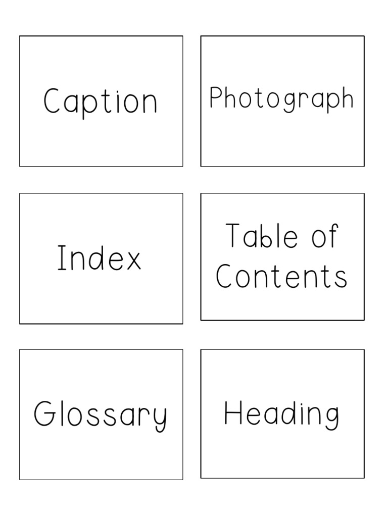 Nonfiction Text Features Matching Game | PDF