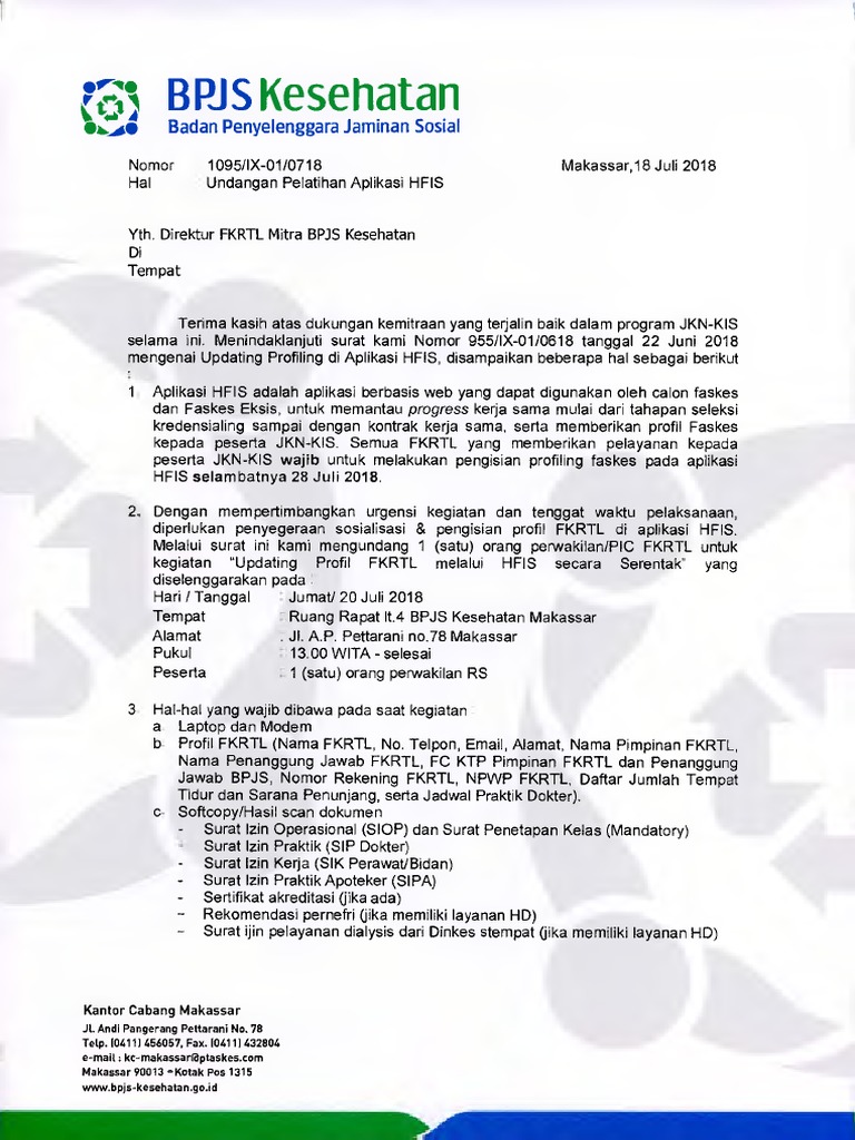 Undangan Pertemuan Hfis | PDF